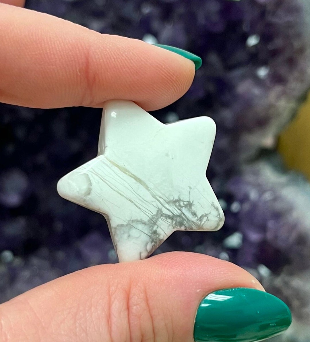 One Howlite Star Carving, Howlite Mini Cystal Star, Small Pocket Star ...