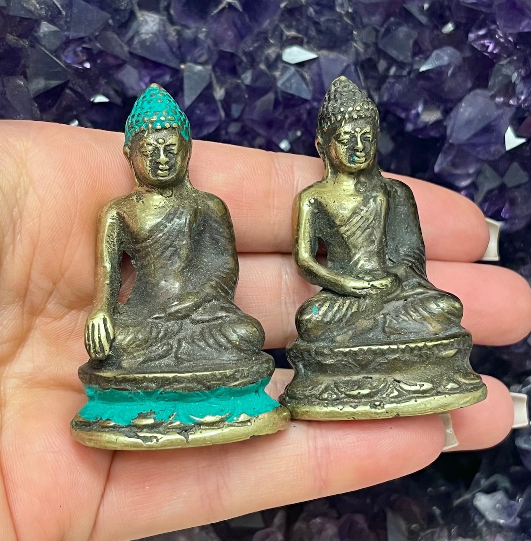 One Mini Buddha Copper Sculpture, Zen Home Decor, Desk Buddha, Talisman ...