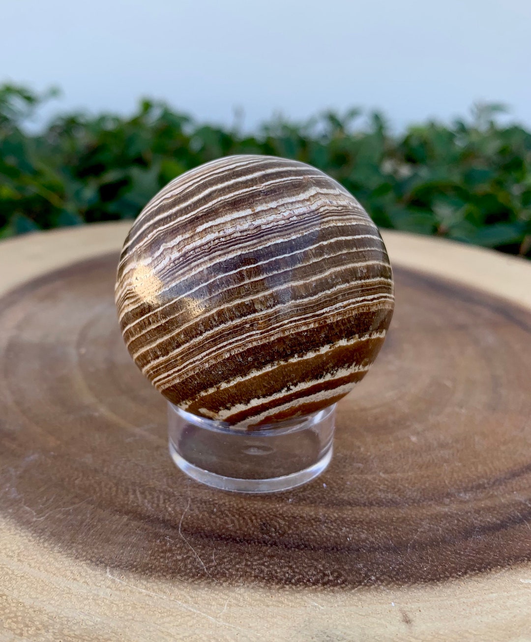 45–55mm Banded Aragonite Sphere Natural Healing Stone | Brown Aragonite ...
