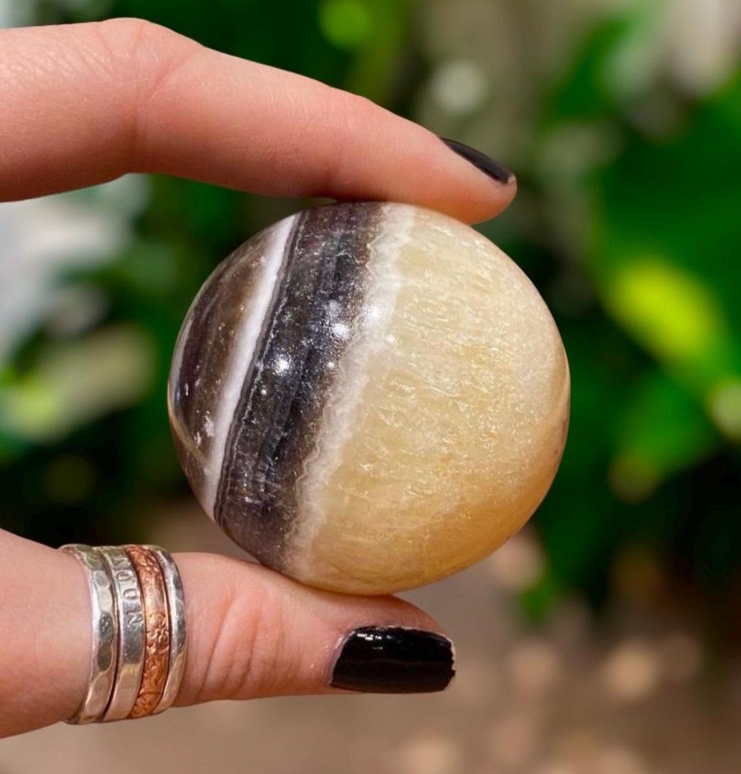 One 50mm Zebra Onyx Sphere, Sphere for Manifestation and Grounding ...