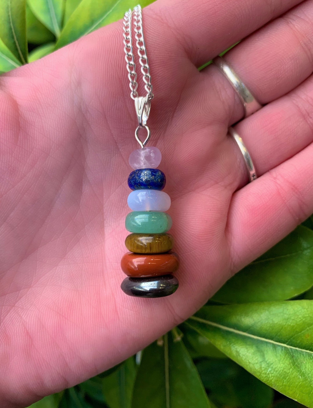 Chakra Rock Cairn Energy Necklace, Chakra Necklace Jewelry, Energy ...