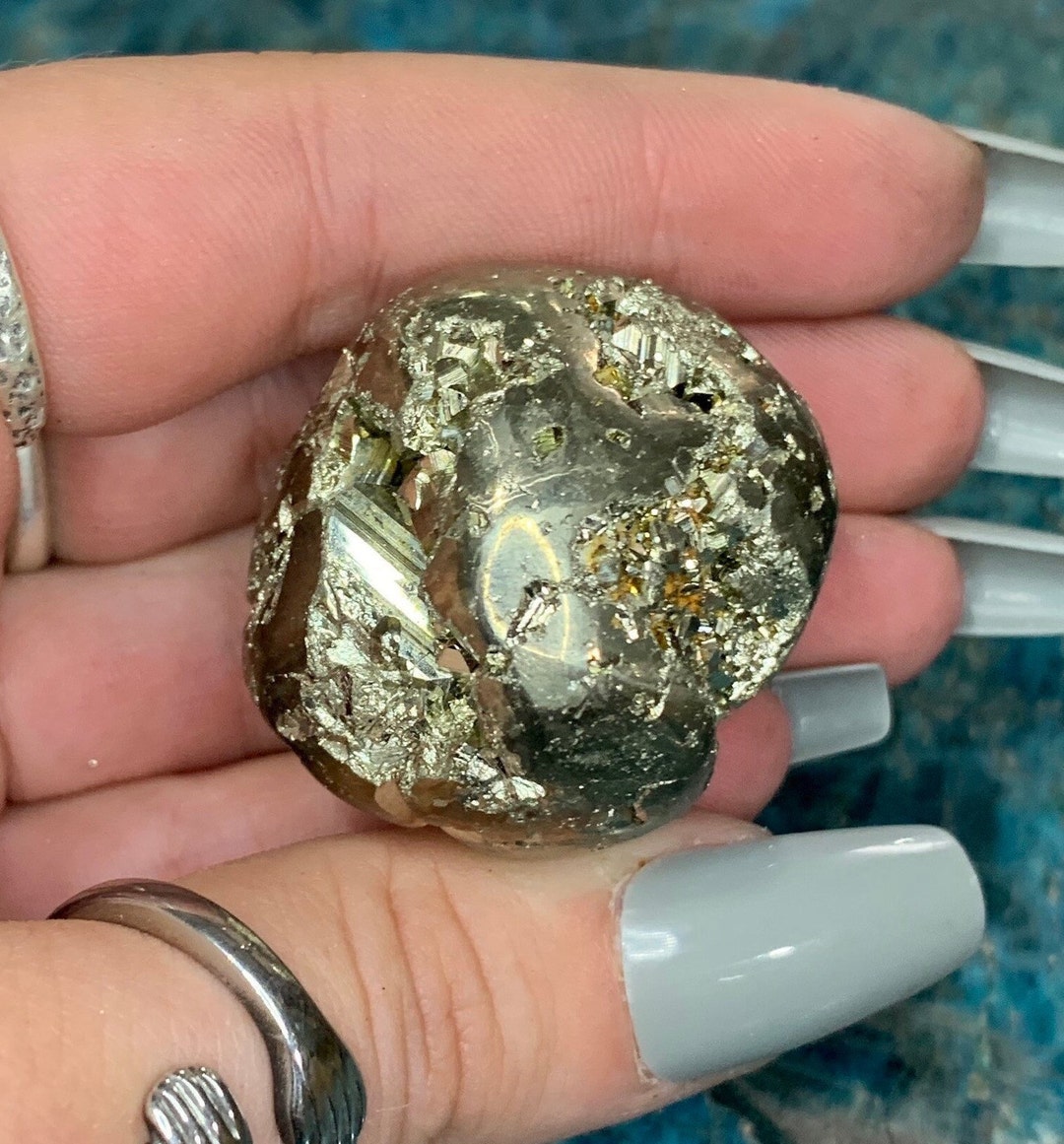 Tumbled Pyrite Nugget, Genuine Pyrite Pocket Stone, Peru Pyrite, Fools ...