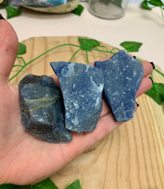 Rough Blue Quartz Chunk Raw Tumbler Stone Communication - Etsy