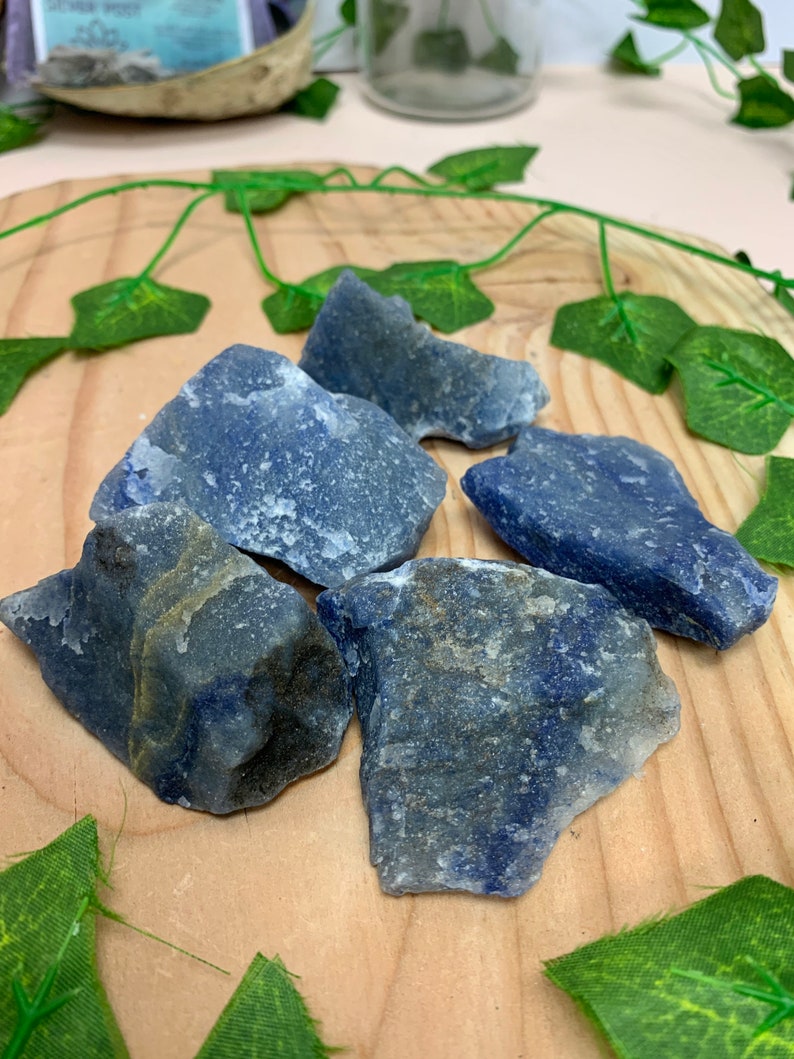 Rough Blue Quartz Chunk, Raw Tumbler Stone, Communication Stone, Throat ...