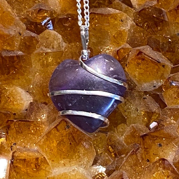 Purple Heart Pendant - Etsy