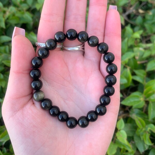 Obsidian Bracelet - Etsy