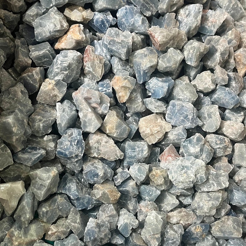 Blue Calcite Rough Stone Mix, Bulk Wholesale Lot, 0.5"-1.25" Small ...