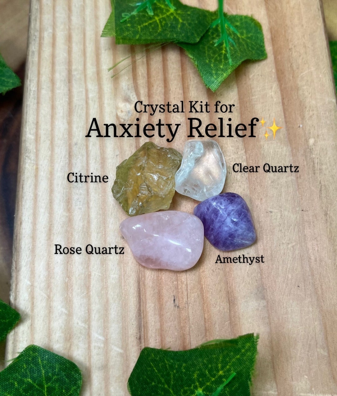 Crystal Kit for Anxiety, Stone Bundle for Anxiety Relief, Calming and ...