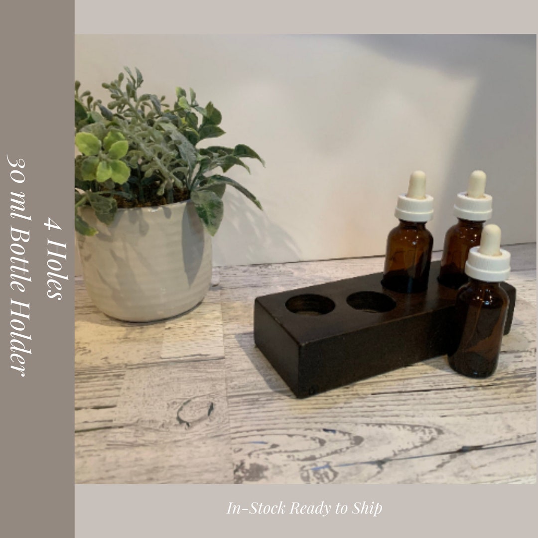 Essential Oil Bottle Holder for 30ml Bottles With Four Holes, Stained ...