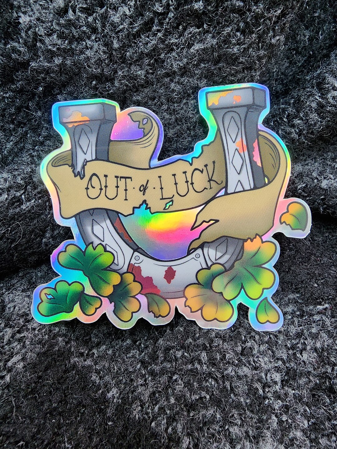 Holographic Out of Luck Sticker - Etsy