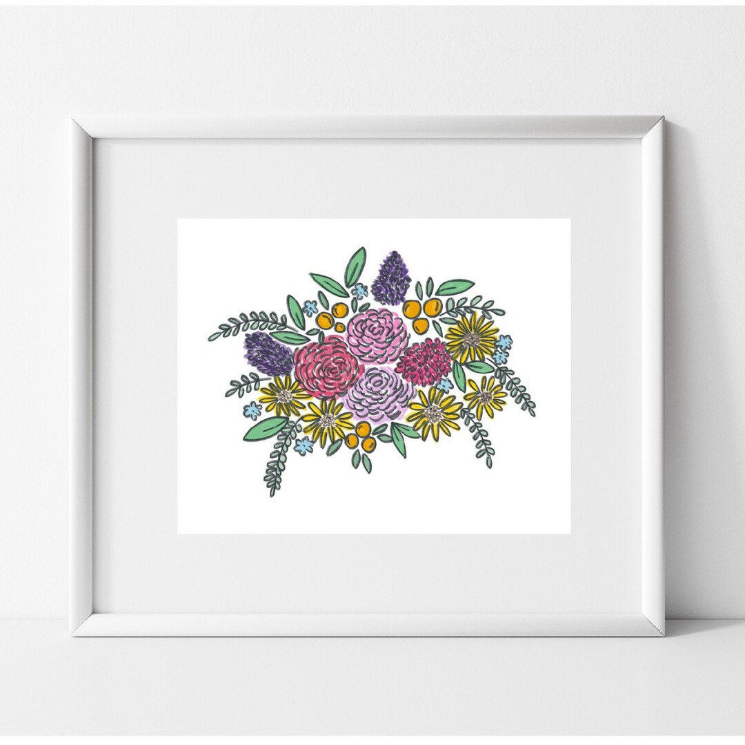 Flower Bunch Print - Etsy