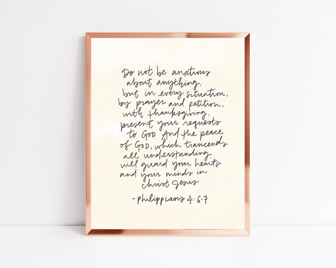 Philippians 4:6-7 Bible Verse Print - Etsy