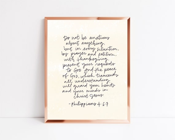 Philippians 4:6-7 Bible Verse Print | Etsy