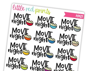 MOVIE NIGHT Planner Sticker Printable Happy Planner Icon