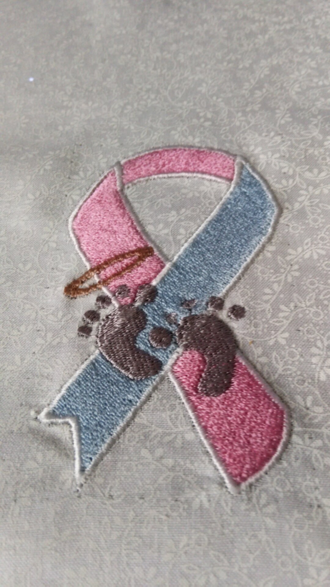 Cancer Ribbon Halo and Feet - Etsy