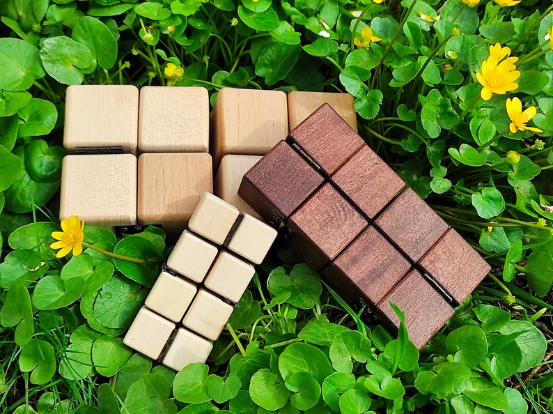 Dementia Activities EDC Infinity Wooden Cube, Adult Fidget Toys ...