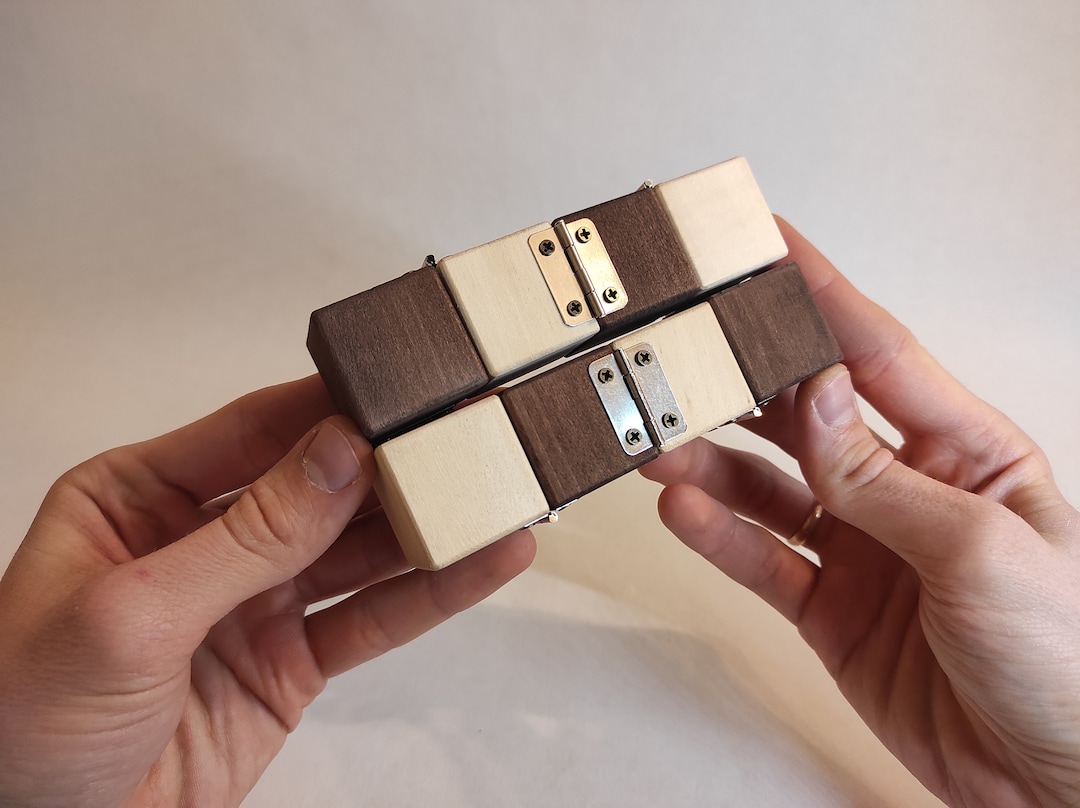 Wooden Infinity Cube: Handmade Fidget, Sensory Montessori Toy - Etsy