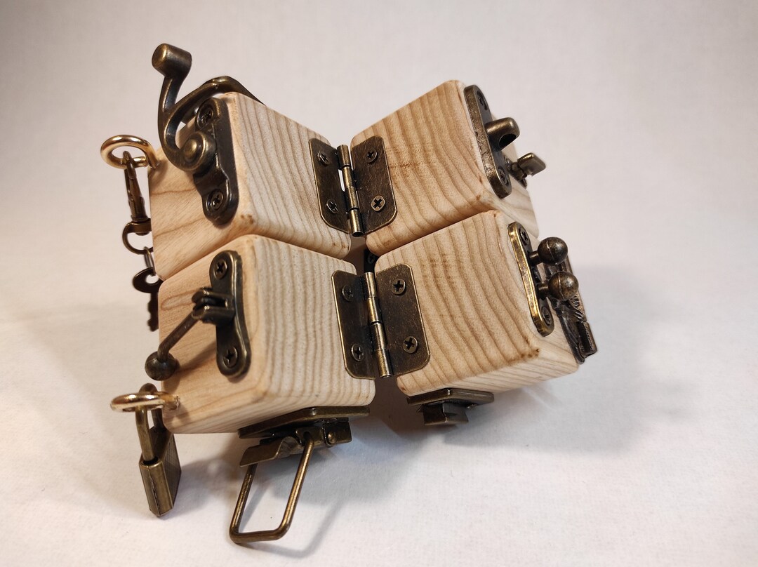 Wooden Infinity Cube With Latches, Toddler Montessori Toy - Etsy