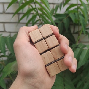 EDC Fidget Toy, Wood Infinity Cube, Stim Toy Adult, Autism and Dementia ...