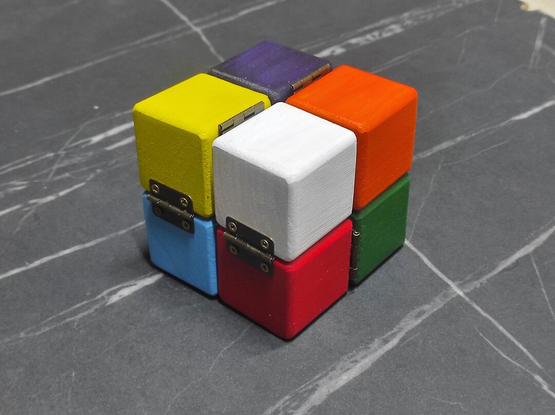 Colorful Wooden Infinity Cube: Fidget Montessori Puzzle - Etsy