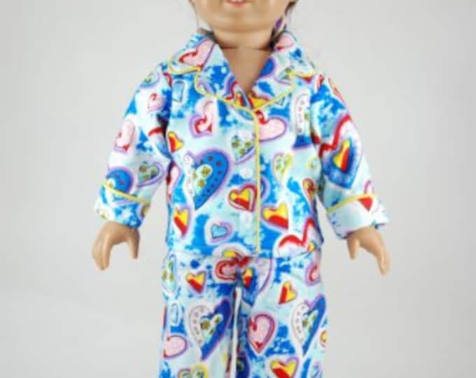 Blue Heart Pajamas for 18 Inch Dolls - Etsy