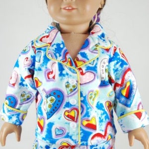 Blue Heart Pajamas for 18 Inch Dolls - Etsy