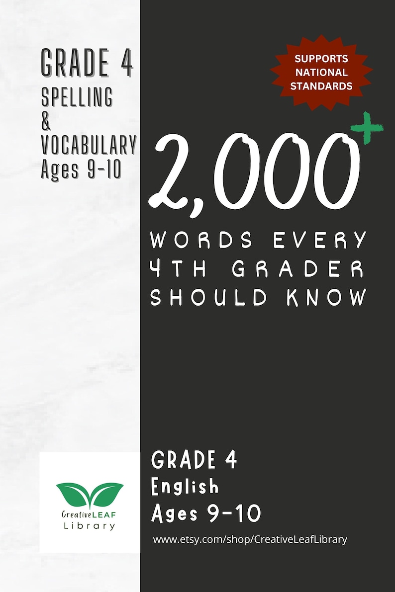 Comprehensive 4th Grade Vocabulary Guide - 2000+ Words - Digital ...
