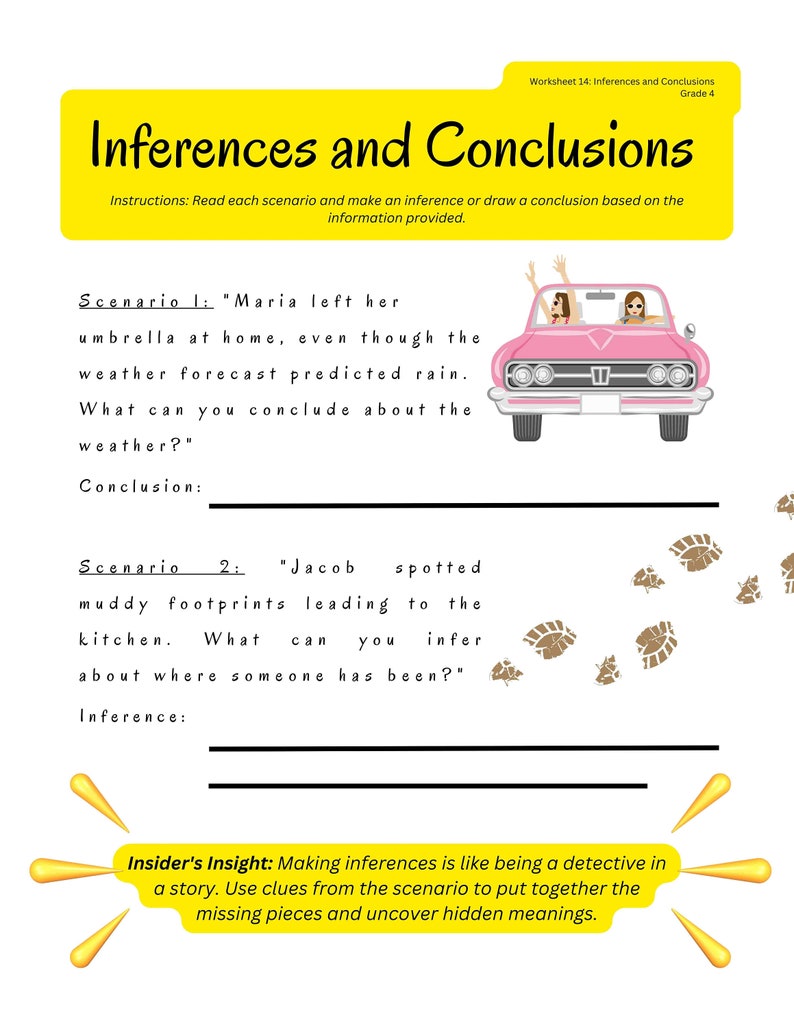 4th Grade Reading and Writing Worksheets Bundle: 21 Pages of Engaging ...