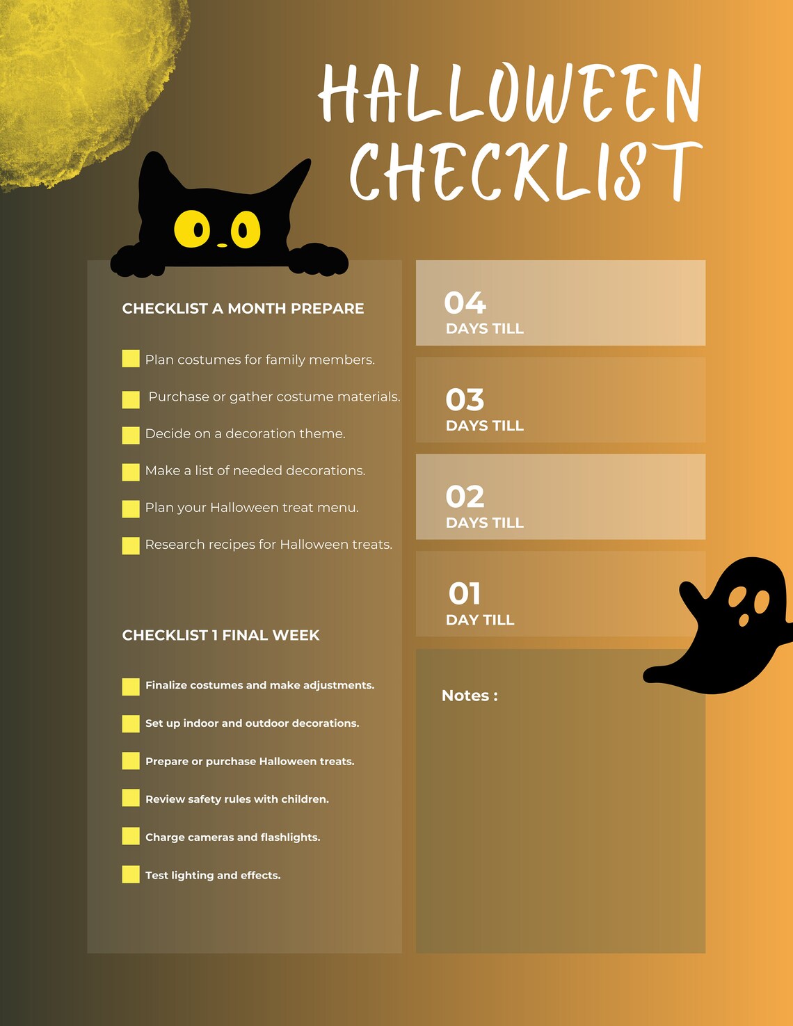 Ultimate Halloween Checklist - Instant Download! 2023 Halloween ...