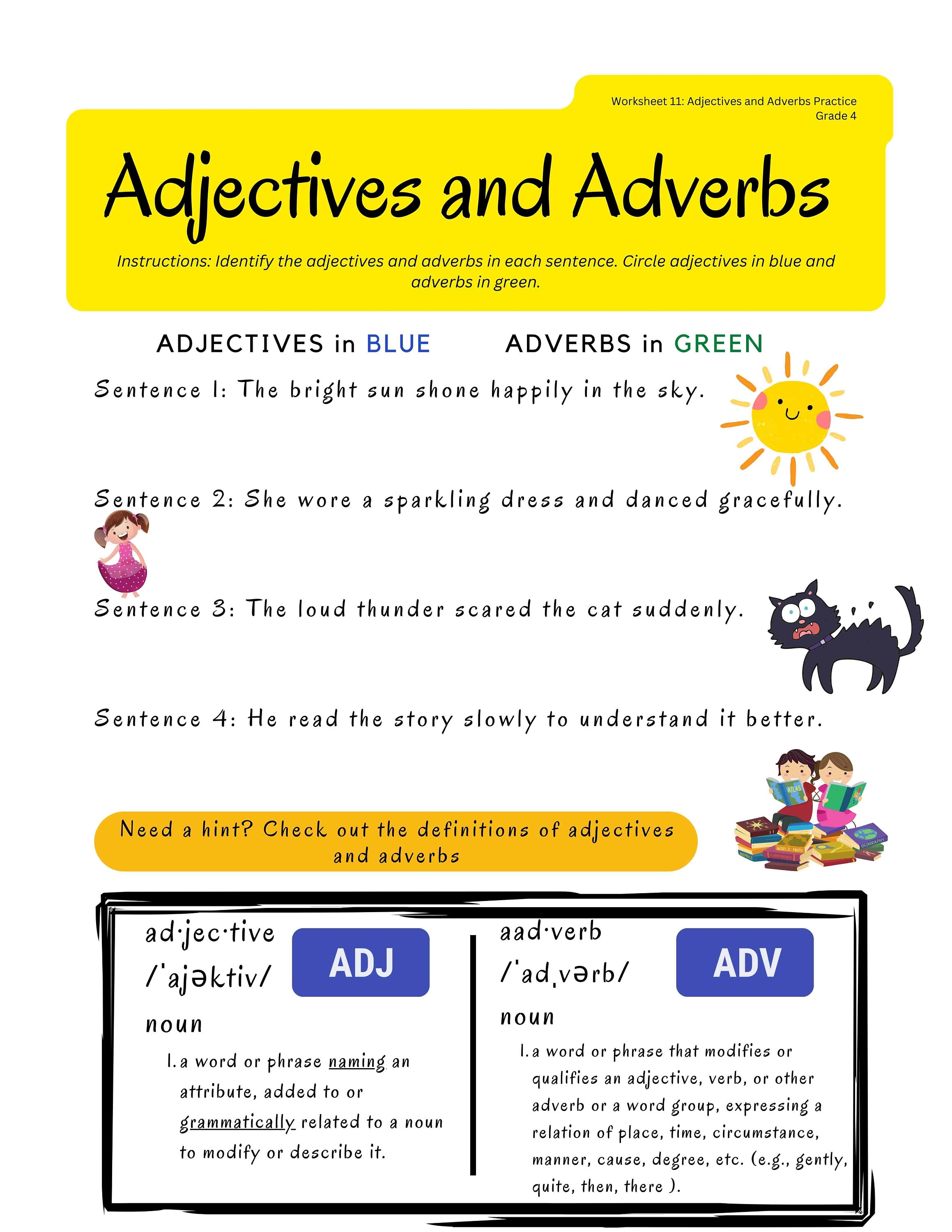 4th Grade Reading and Writing Worksheets Bundle: 21 Pages of Engaging ...