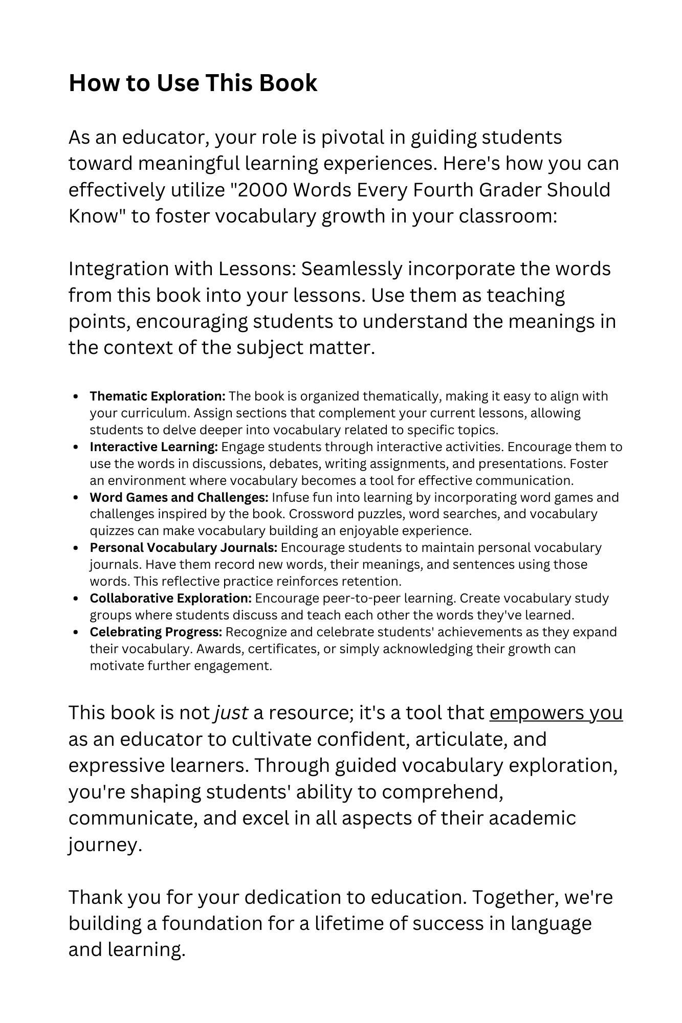 Comprehensive 4th Grade Vocabulary Guide - 2000+ Words - Digital ...