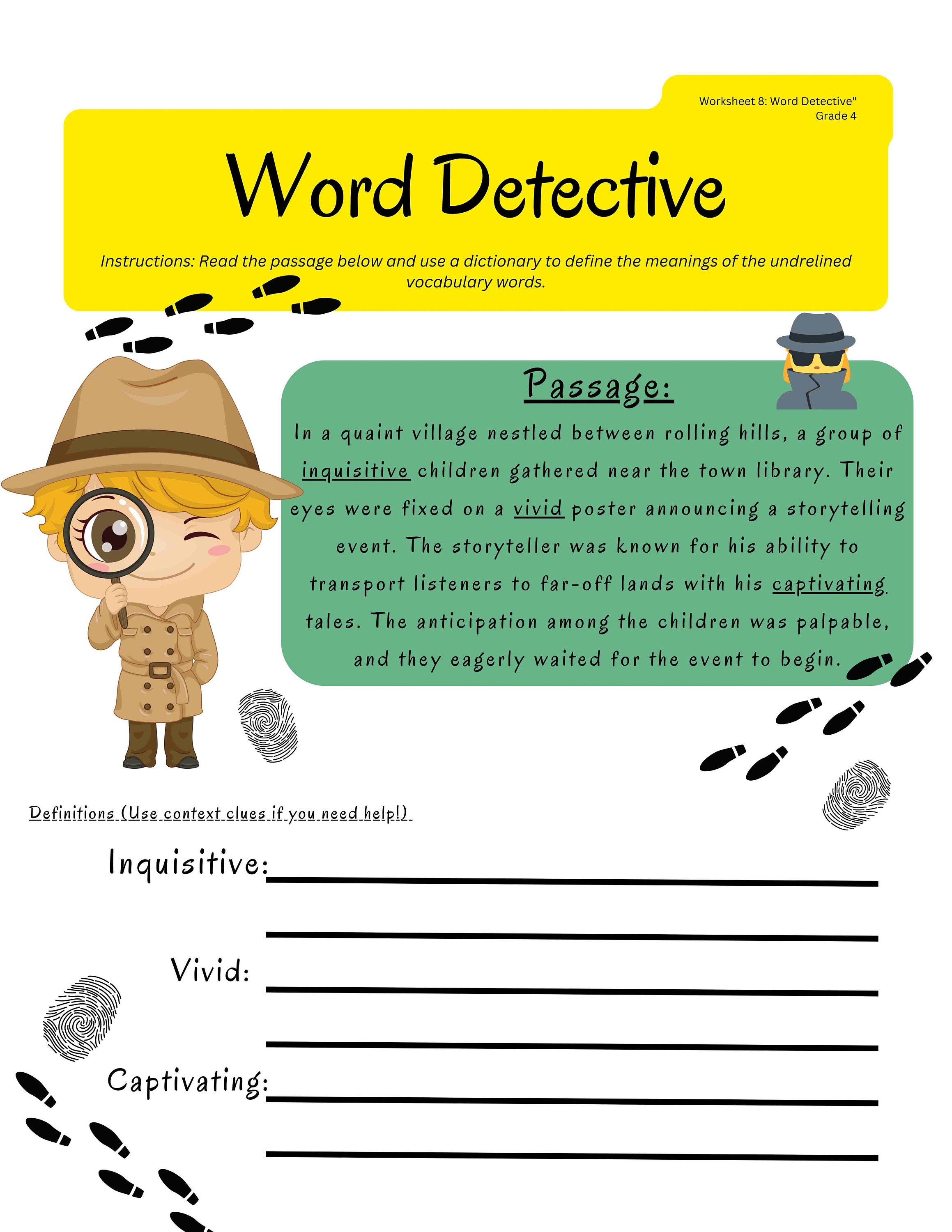 4th Grade Reading and Writing Worksheets Bundle: 21 Pages of Engaging ...
