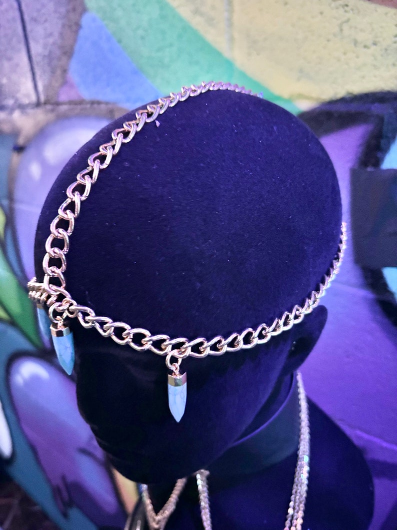 Turquoise and Gold Head Chain - Etsy