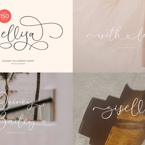 Calligraphy Font Bundle - Wedding Font, Romantic Font,lovely Font ...