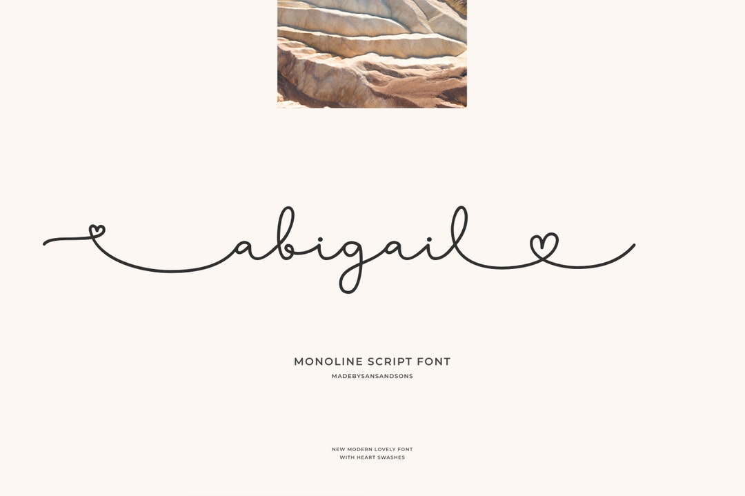 Abigail Monoline Font, Wedding Font, Modern Font, Script Font, Cricut Font, Cursive Font, Canva ...