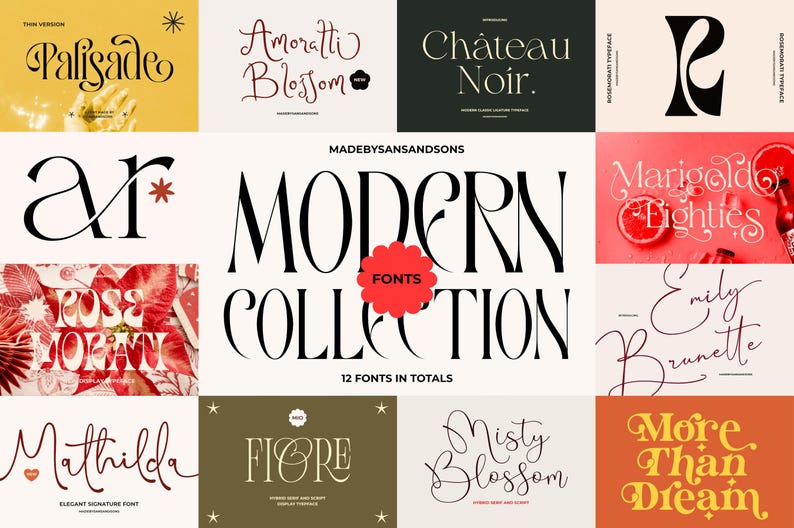 Modern Font Collection: 10 Elegant Typefaces (commercial License) - Etsy