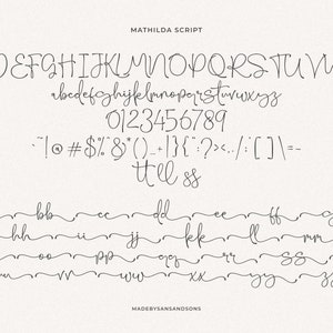 Mathilda - Modern Font, Wedding Font, Procreate Font, Canva Font, Logo Font, Boho Font ...