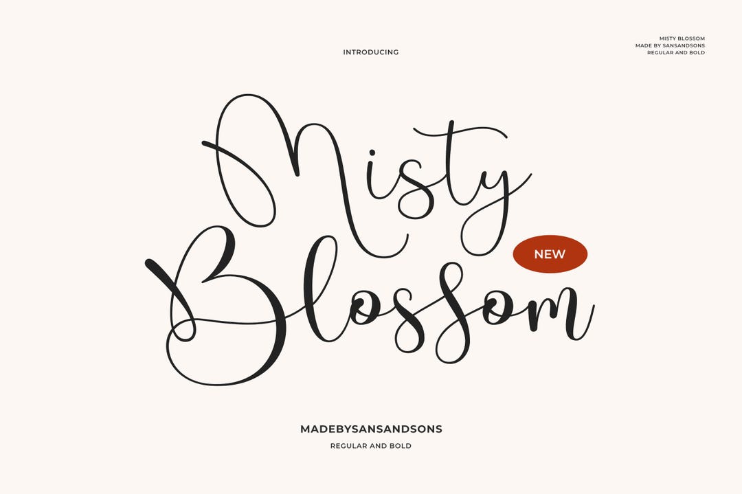 Misty Blossom - Handwritten Font, Wedding Font, Handwriting Font ...