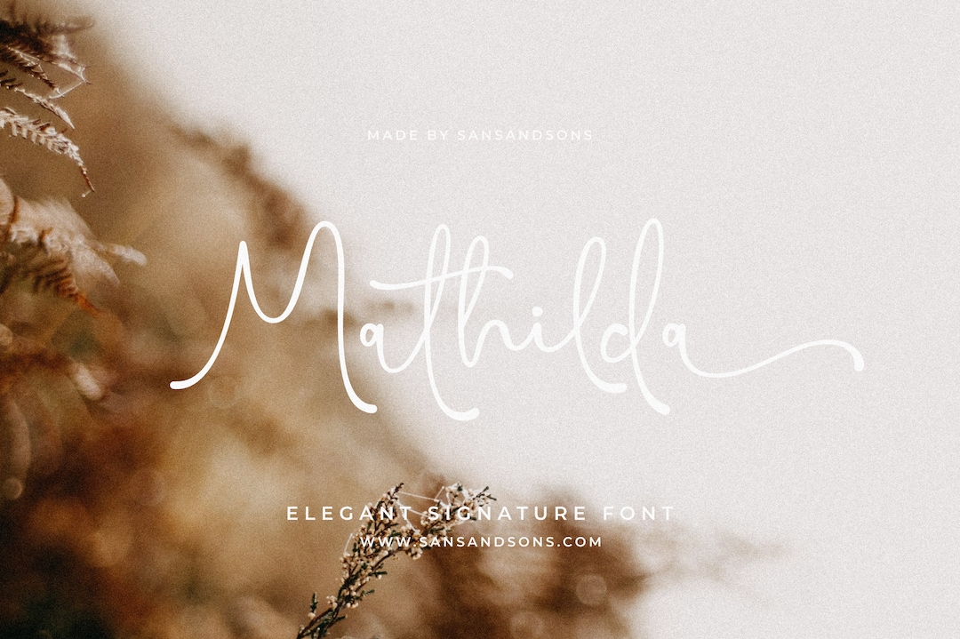Mathilda - Modern Font, Wedding Font, Procreate Font, Canva Font, Logo Font, Boho Font ...