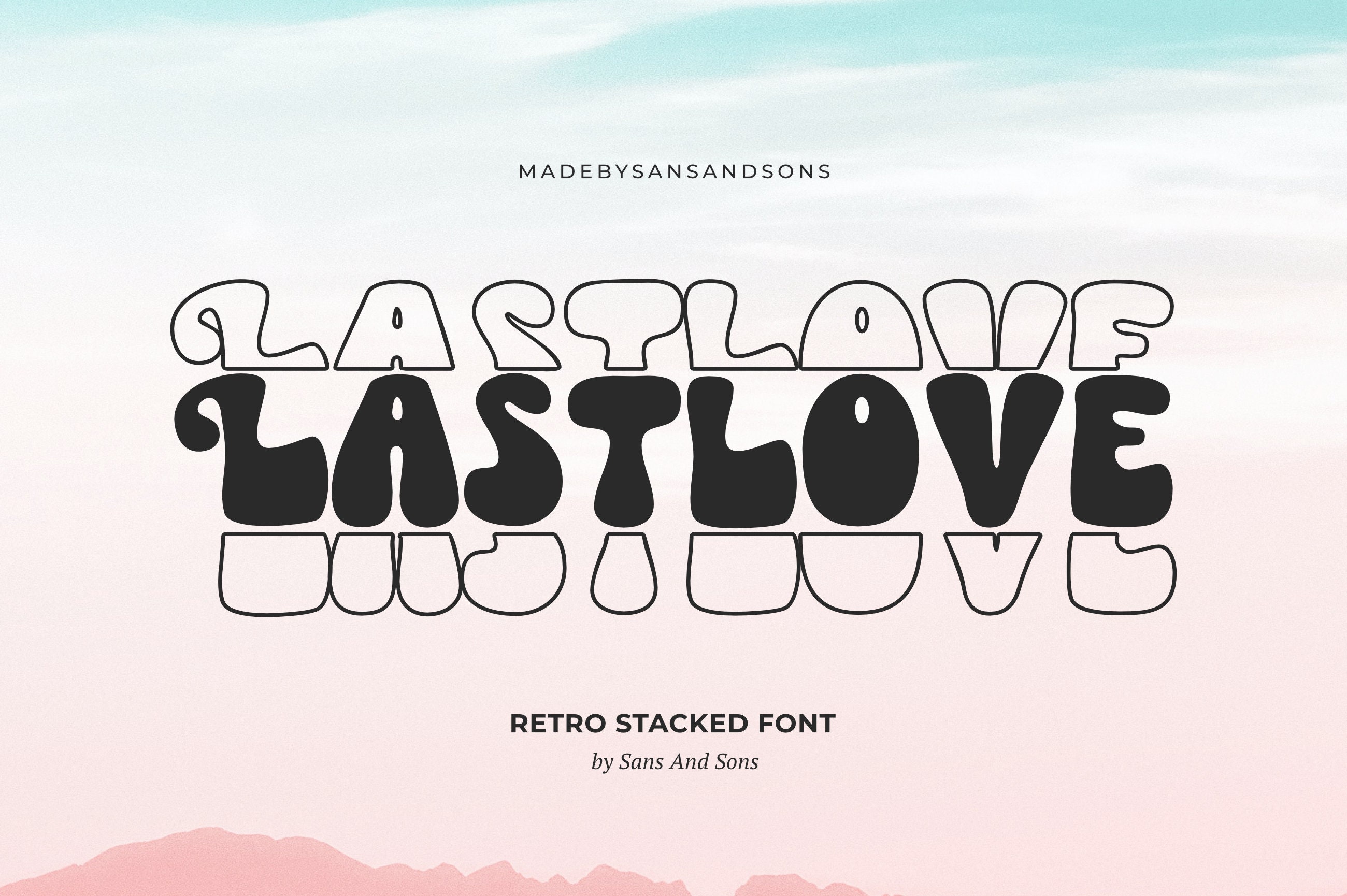 Lastlove Stacked Font Retro Font Modern Font Boho Font - Etsy