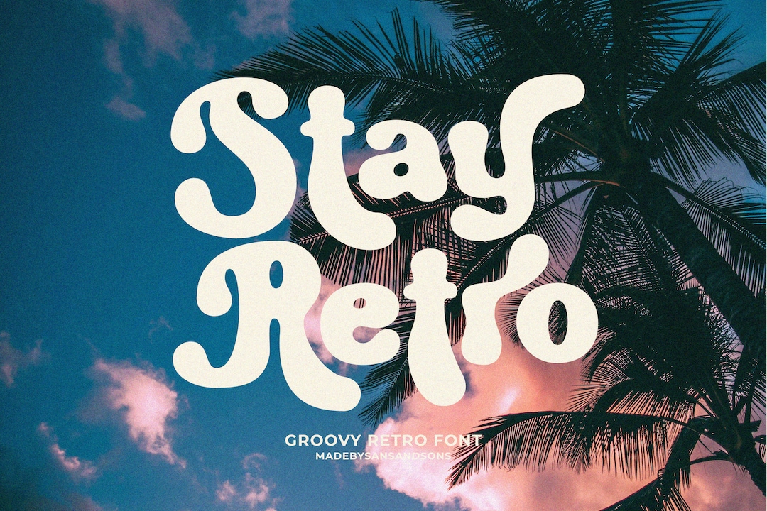 Stay Retro Groovy Font, Retro Serif Font, Procreate Font, Canva Font ...