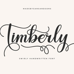 Timberly - Swashes Font, Calligraphy Font, Modern Calligraphy, Heart ...
