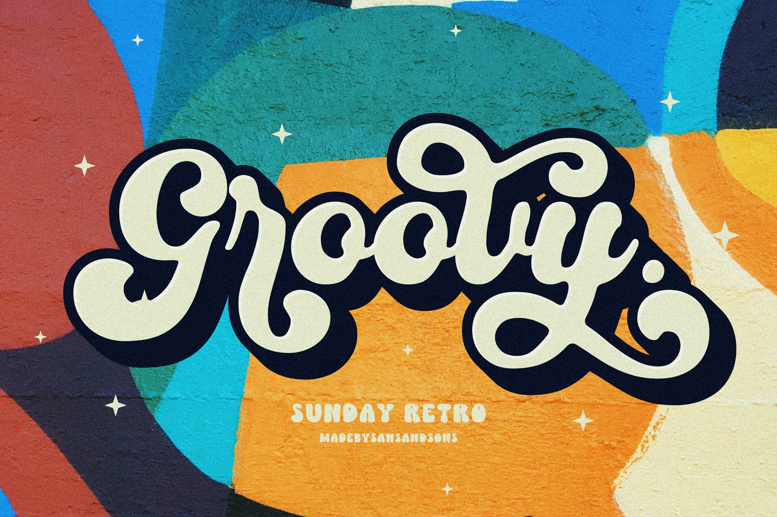 Sunday Retro Groovy Font Bold Font Vintage Font Retro - Etsy