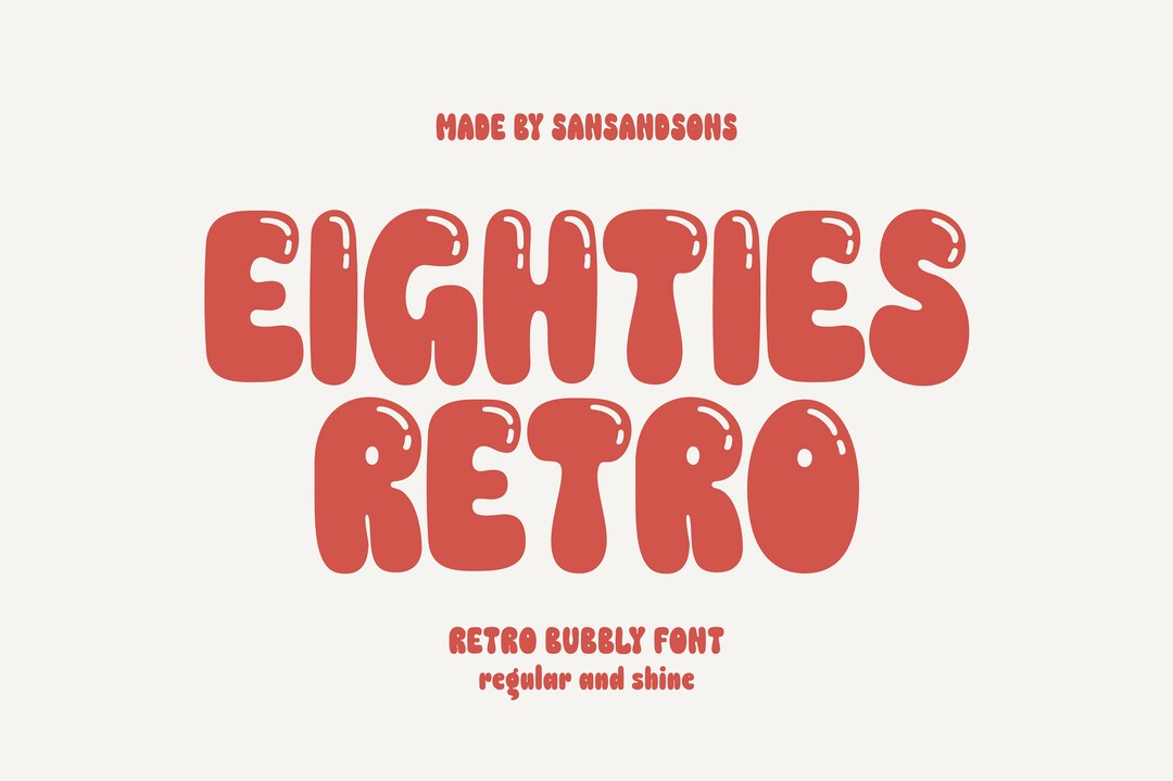 Eighties Retro Font: Bubbly Groovy Style - Etsy