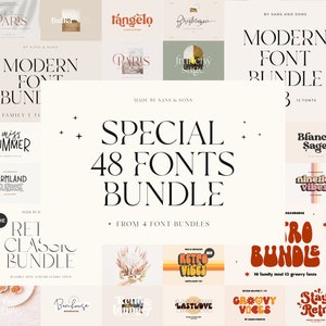 Special 48 Font Bundle Vol. 2 - Cricut Font, Procreate Font, Canva Font ...