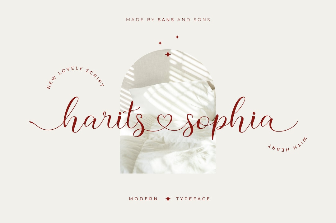 Harits Sophia Script Font: Elegant Calligraphy, Wedding Invitation Font ...