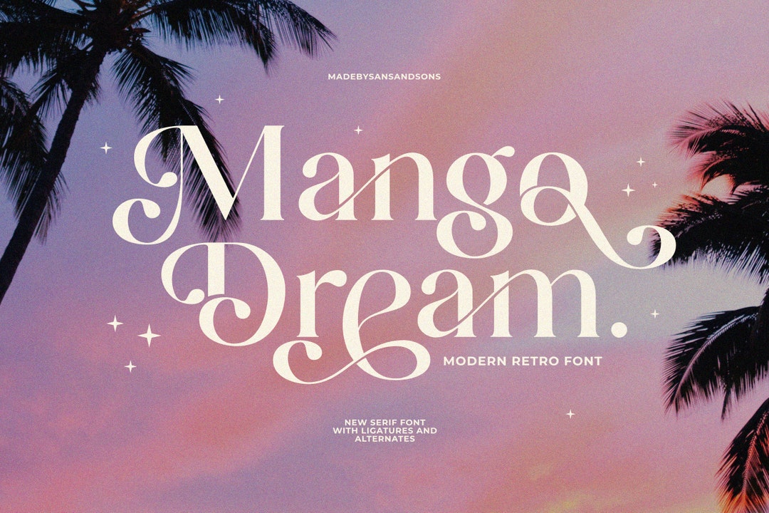 Mango Dream - Modern Font, Procreate Font, Cricut Font, Wedding Invitation Font, Retro Font ...