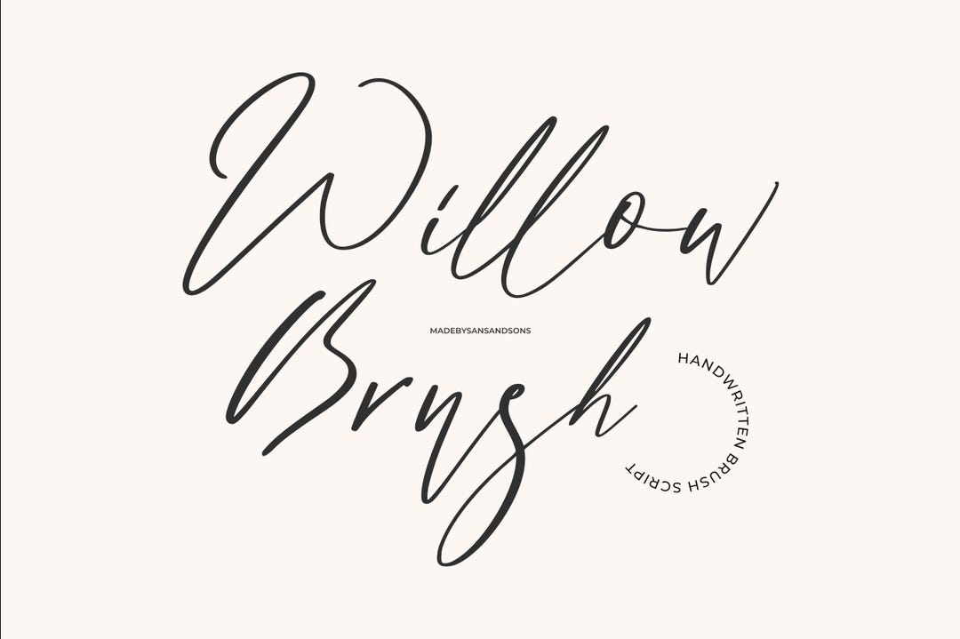 Willow Brush Script Font: Elegant Calligraphy, Modern Wedding Font - Etsy