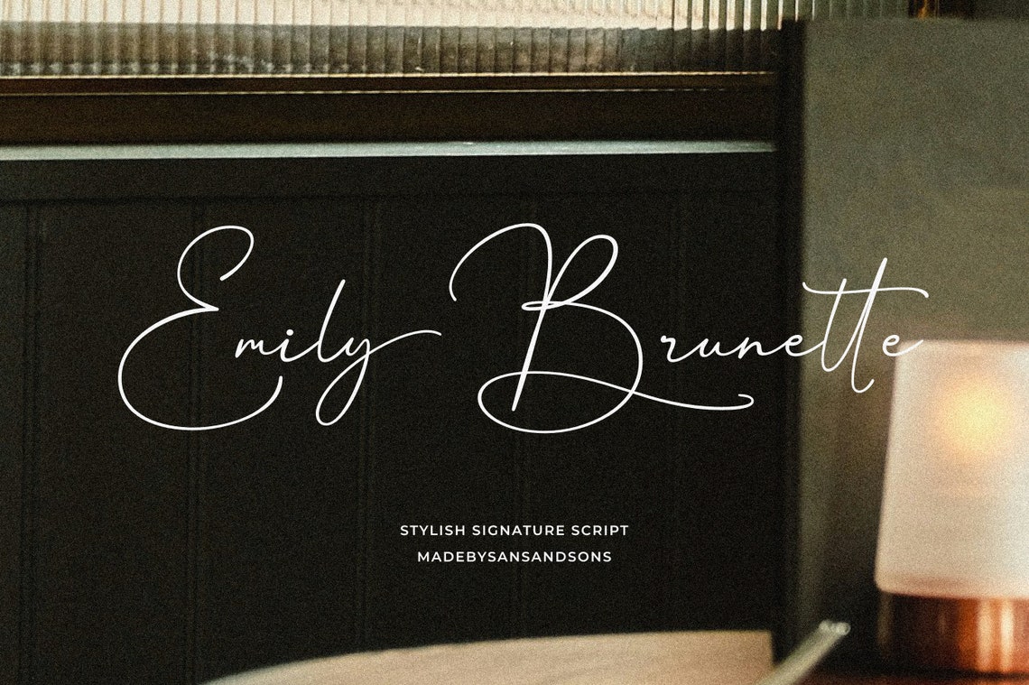 Emily Brunette Script Font: Modern Calligraphy, Wedding Font - Etsy
