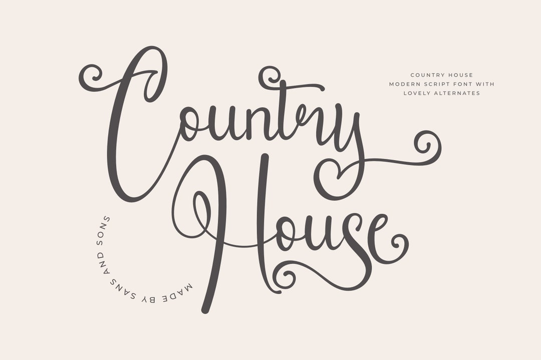 Country House Farmhouse Font, Elegant Font, Wedding Font, Canva Font ...